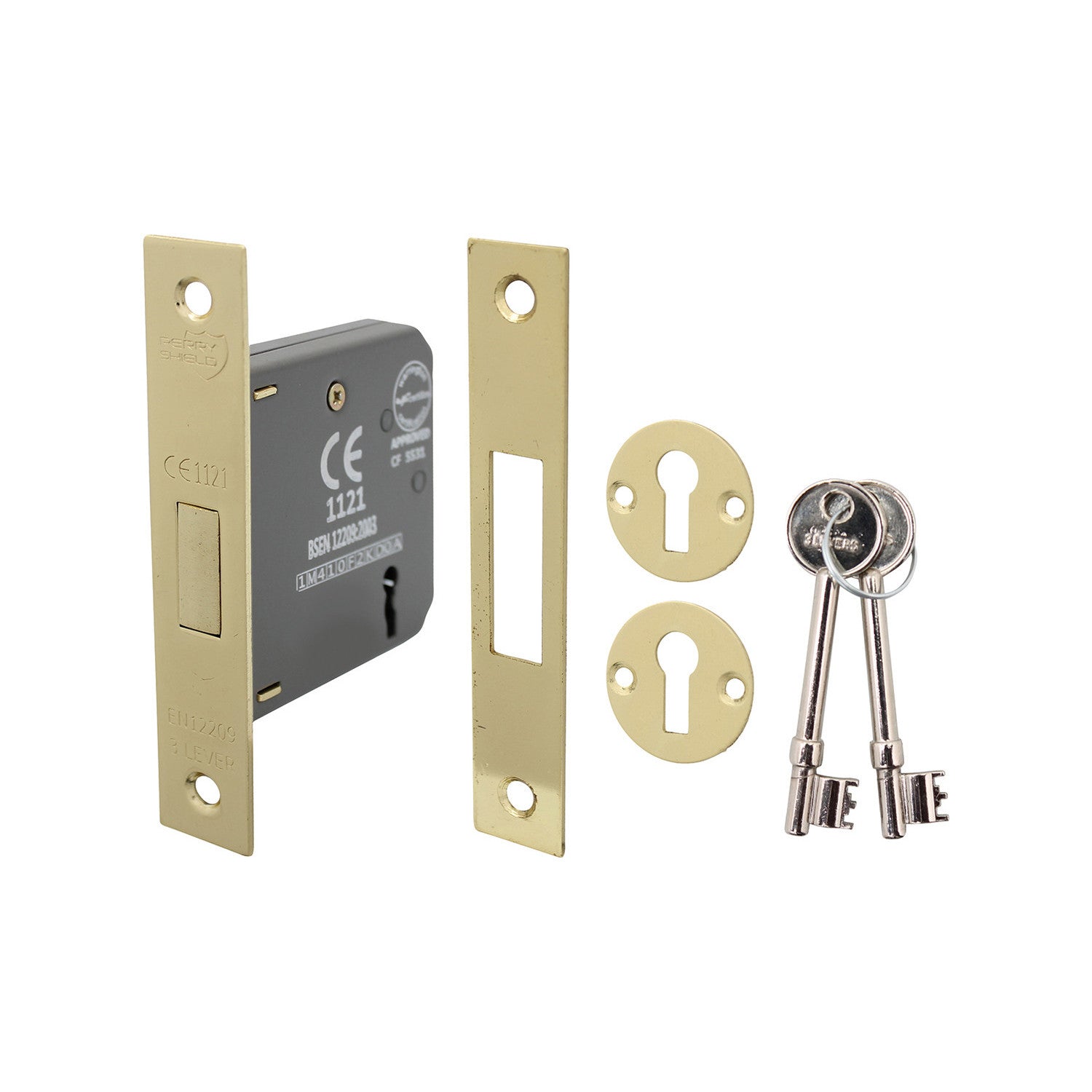 No.5012 Perry Shield CE Certifire 3 Lever Deadlock with Removable Plat ...