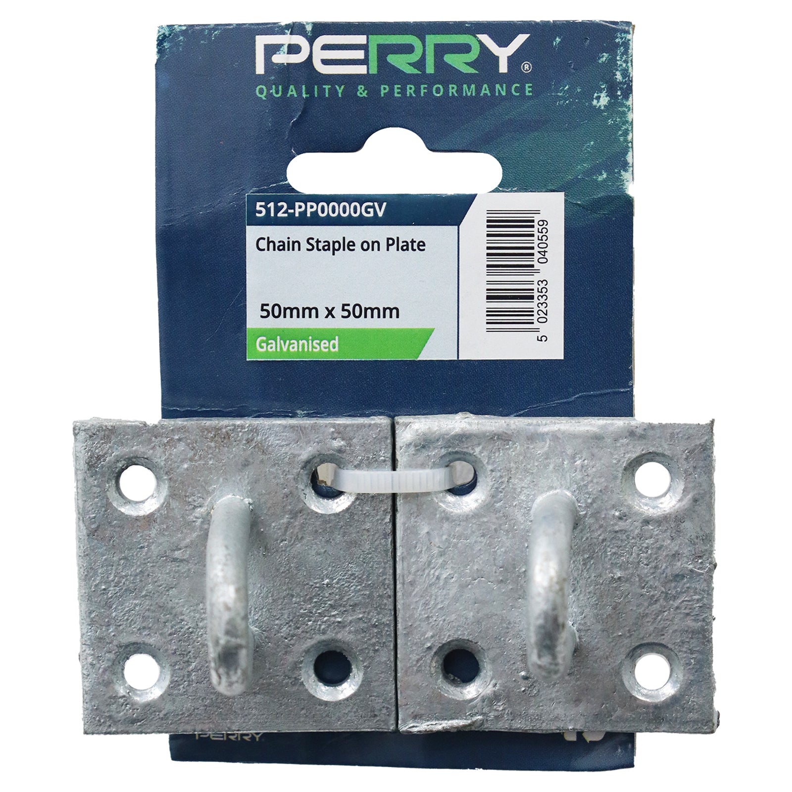No.512/PP 50mm x 50mm No.512 Chain Staple on Plate - PERRYPACK – Perry ...